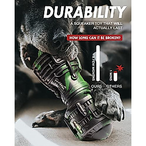 FifthQuarter Squeaky Dog Toys: Almost Indestructible Dog Toys for Aggressive Chewers Natural Rubber Tough and Durable Puppy Chew Toys for Medium and Large Breed