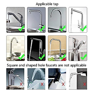 Movable Kitchen Tap Head, 360° Rotatable Water Spray ABS Sink Faucet Spray Head Tap,Splash Filter Water Saving Pressurization Nozzle Bubbler Connector, 3 Modes Adjustment (Pack of 2,White)