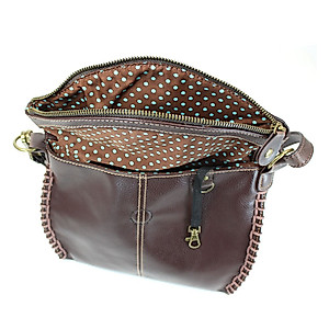 Chala Charming Crossbody Bag with Metal Feather - Dark Brown