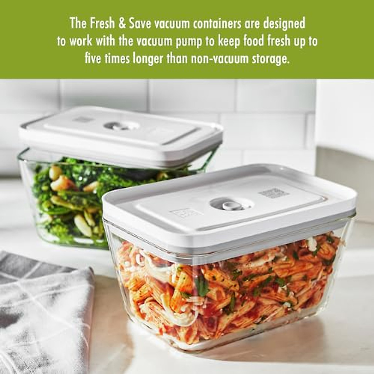 ZWILLING Fresh & Save 2-pc Large Glass Airtight Food Storage Container, Meal Prep Container