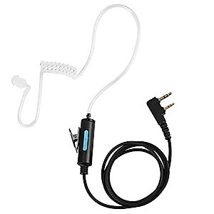 SAMCOM Two Way Radio Earpiece with Clear Acoustic Tube Walkie Talkie 2 Pin Security Headset with Mic Radios