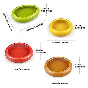 Fruit and Vegetable Shaped Savers Storage Onion Storage Tomato Saver Lemon Keeper and Avocado Saver Containers Set for Fridge Stretch Pod for Vegetable Crisper Makes Food Stays Fresh Longer, Pack of 4