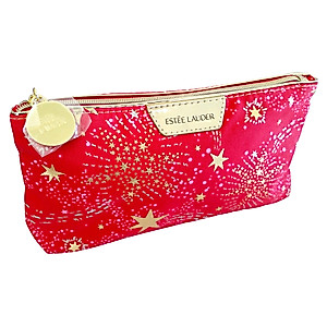 Designer Cosmetics Makeup Travel Bag (Zodiac/Horoscope Red Shooting Stars)