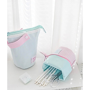 TANG QIRA Big Capacity Pencil Pen Case Office College Large Storage High Capacity Bag Stang up Pouch Holder Box Organizer, Cosmetic Bag, Cute Stationary Gift (Green)