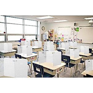 16 Pcs Plastic Privacy Boards for Student 14 x 17.5 x 14 Inch Desks Boards Folders Shields Test Desk Dividers Durable and Waterproof Classroom Privacy Boards for School Study Teacher Supplies