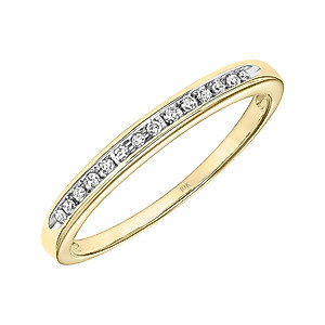 Brilliant Expressions 10K Yellow Gold 1/20 Cttw Conflict Free Diamond Channel-Set Wedding or Anniversary Band (I-J Color, I2-I3 Clarity), Size 7