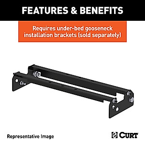 CURT 61100 Over-Bed Fixed Ball Gooseneck Hitch, 30,000 lbs, 2-5/16-Inch Ball , Black