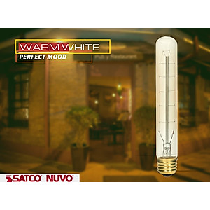 Satco 60 Watt T9 Incandescent; Clear; 3000 Average Rated Hours; 230 Lumens; Medium Base; 120 Volt for Pendant Lighting Fixtures, Decorative for Dining Room, Studio, Lounge, Restaurants (6 Pack)