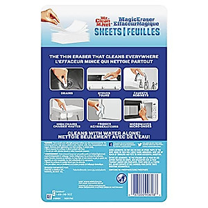 Mr. Clean Magic Eraser Sheets, Cleaning Wipes for Hard to Reach Spaces, 16 Count (Pack of 3)
