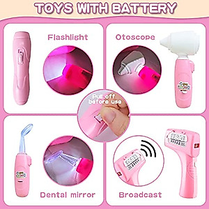 BAIAI 40 Pcs Doctor Kit for Kids 3-8: Toddler Toys Ages 2-4 Girls Educational Toy Doctor Playset for Girls Ages 3-6 Christmas Stocking Stuffers for Kid Doctor Kit for Toddlers 3-5