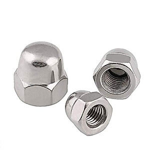 EPMANN Hex Acorn Nut UNC 8#, 10#, 1/4", 5/16", 3/8" 304 Stainless Steel Hexagon Decorative Semicircle Cap Cover Nuts Dome Nuts (Color : 5/16''-18 2pcs)