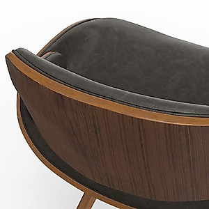 SIMPLIHOME Malden Dining Chair in Distressed Brown Vegan Leather, 22.8" W x 20.9" D x 30.9" H, Mid-Century Modern Wood Back Chair for Dining Room