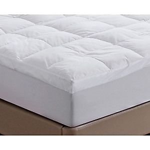 Feather and Loom Triple Comfort Layer Mattress Topper, White Down and Feathers, 100% Natural Cotton Cover, Responsible Down Standard Certified, Hypoallergenic (Queen - 60x80)