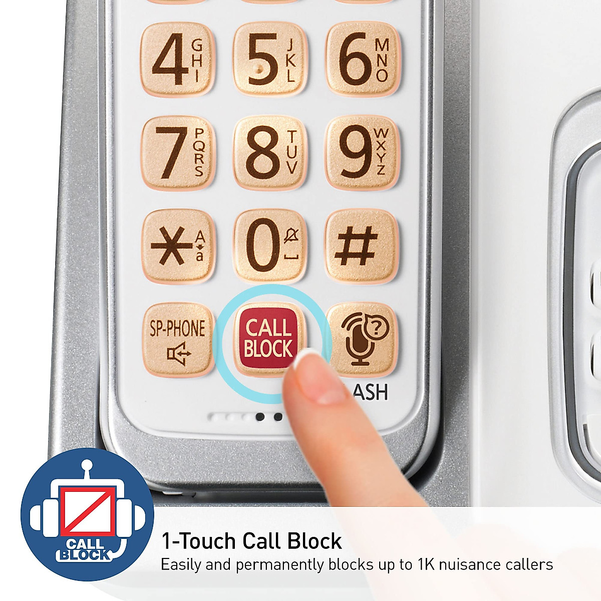 Panasonic Cordless Phone with Answering Machine, Link2Cell Bluetooth, Voice Assistant and Advanced Call Blocking, Expandable System with 4 Handsets - KX-TGD864W (White)