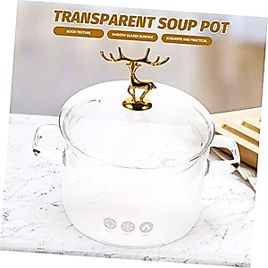 DOITOOL Soup Pot Korean Pots for Cooking Casserole Dish with Lid Korean Ramen Pot Home Cookware Instant Noodle Bowl Stew Pot Kitchen Glass Cookware Kitchen Cooking Pot Kitchenware