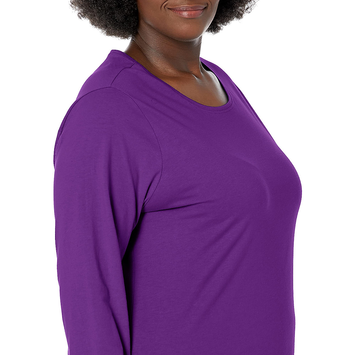 JUST MY SIZE womens Just My Size Women's Plus Size Long Sleeve Tee Shirt, Violet Splendor, 4X US