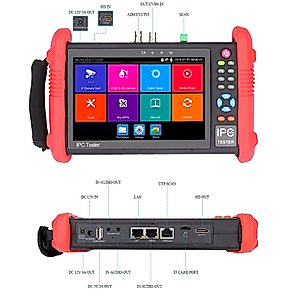 ELECTOP Upgraded 7 inch IPS Touch Screen IP Camera Tester, Support AHD, TVI, CVI & CVBS CCTV Tester Security Analog Tester with PTZ/POE/WIFI/4K H.265/HDMI in&Out/RJ45 TDR/Firmware
