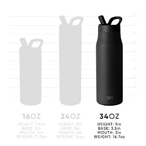 Simple Modern Water Bottle with Straw lid | Insulated Stainless Steel Thermos | Reusable Travel Water Bottles for Gym & Sports | Leak Proof & BPA Free | Mesa Collection | 34oz, Almond Birch