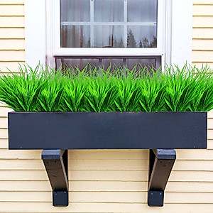 SCNBAORE Artificial Wheat Fake Tall Grass - 8 Bundles Artificial Grass Outdoor UV Resistant, No Fade Faux Plastic Plants for Indoor Outdoor Window Home Garden Decoration