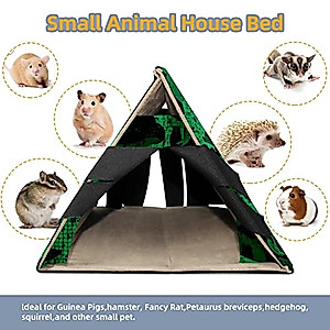 Y-DSIWX Guinea Pig Hideout House Bed, Dinosaur Green Black Rabbit Cave, Squirrel Chinchilla Hamster Hedgehog Nest Cage