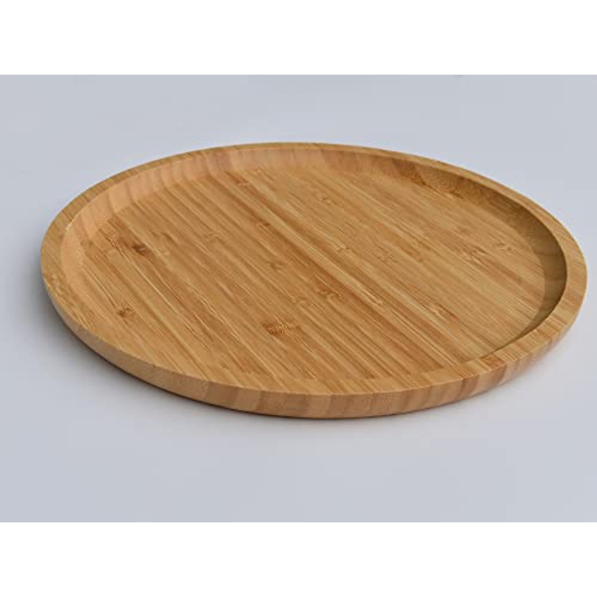 Party Trays for Serving Food, Bamboo Platter, Breakfast Dinner Trays Coffee Bread Serving Tray, Fruit Platters for Wedding Party Home Hotel Restaurant (11.8 Inch, Round)