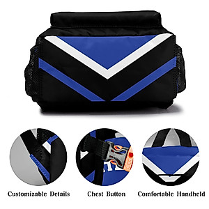 Personalized Cheer Blue Cheerleader Custom Backpack Waterproof Multifunctional Daypack with Name Gift