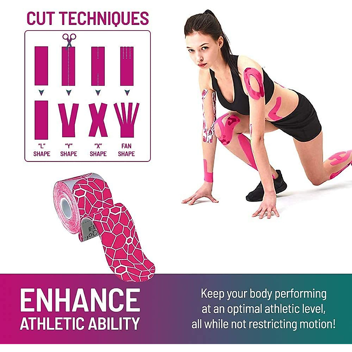 Beige Kinesiology Tape for Sensitive Skin - 16ft Uncut K Tape Roll | Sports Tape Athletic Tape for Injuries | Kinesio Tape Waterproof - Latex Free Kinetic Tape for Knees, Joints, face & Muscles