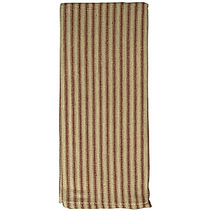 fillURbasket Burgundy Farmhouse Kitchen Towels Set of 3 Striped Buffalo Checked Plaid Dish Towels Red and Tan Towels for Decor Dishing Drying Cotton 15”x25”