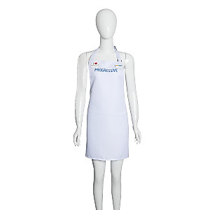 VOREAD White Apron for Halloween Costume with Button Nametag and Headband (White)