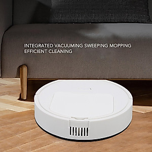 VTOSEN Vacuum Cleaner with Battery, 3 in 1 Smart Sweeper Vacuuming Sweeping Mopping, WiFi Connectivity Robot Vacuum, USB Recharging, for Pet Hair Carpets Hard Floors, White