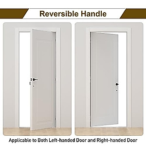HOSOM Front Door Handle, Exterior Entry Door Handleset with Lever, Reversible for Right & Left-Handed Doors, Classic Style, Oil Rubbed Bronze
