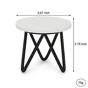 Cutemini 1 12 Scale Dollhouse Table Miniature Decor Dollhouse Furniture Mini Round Coffee Table Dollhouse Accessories for Living Room Bedroom Balcony Fairy Garden Project Decoration (Black Stand)