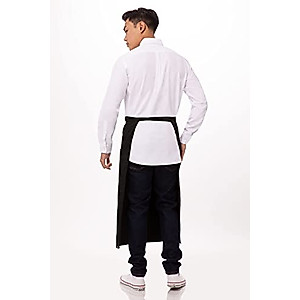 Chef Works unisex adult Two Pocket Bistro Apron apparel accessories, Black, One Size US