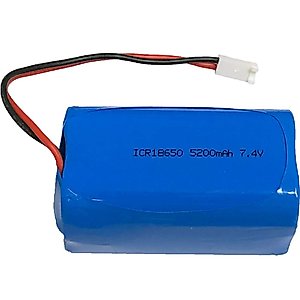 AES Spy Cameras 7.4V 5200mAh 4 Cell Lithium ion 18650 38.48Wh Rechange Battery Pack with 2 Pin MTA-100 Connectors