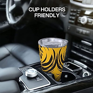 Mustard Yellow and Black Tumbler with Lid and Straw 20oz Stainless Steel Car Cup for Hot and Cold Drinks, Double Wall Insulated Travel Coffee Mug Reusable Drink Thermos Cup Birthday Gifts