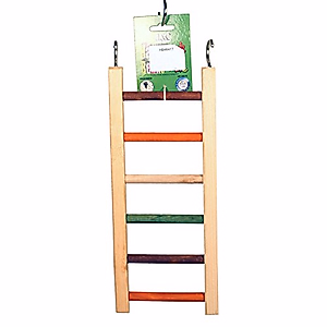 A&E CAGE COMPANY HB46417 Happy Beaks Wooden Hanging Ladder, 14 Inch, Multicolor