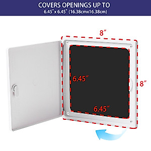 EASY-EXS Access Panel 8x8 with Door (Max Service Opening 6.5x6.5) Plastic White (Medium 8''x8'')