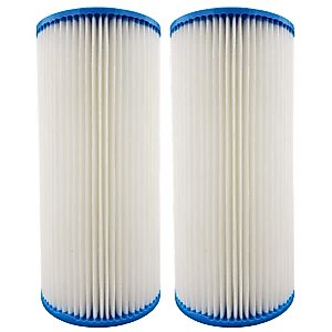 1 Micron Whole House Full Flow 10" x 4.5" Pleated Water Filter Replacement Cartridge - Pack of 2