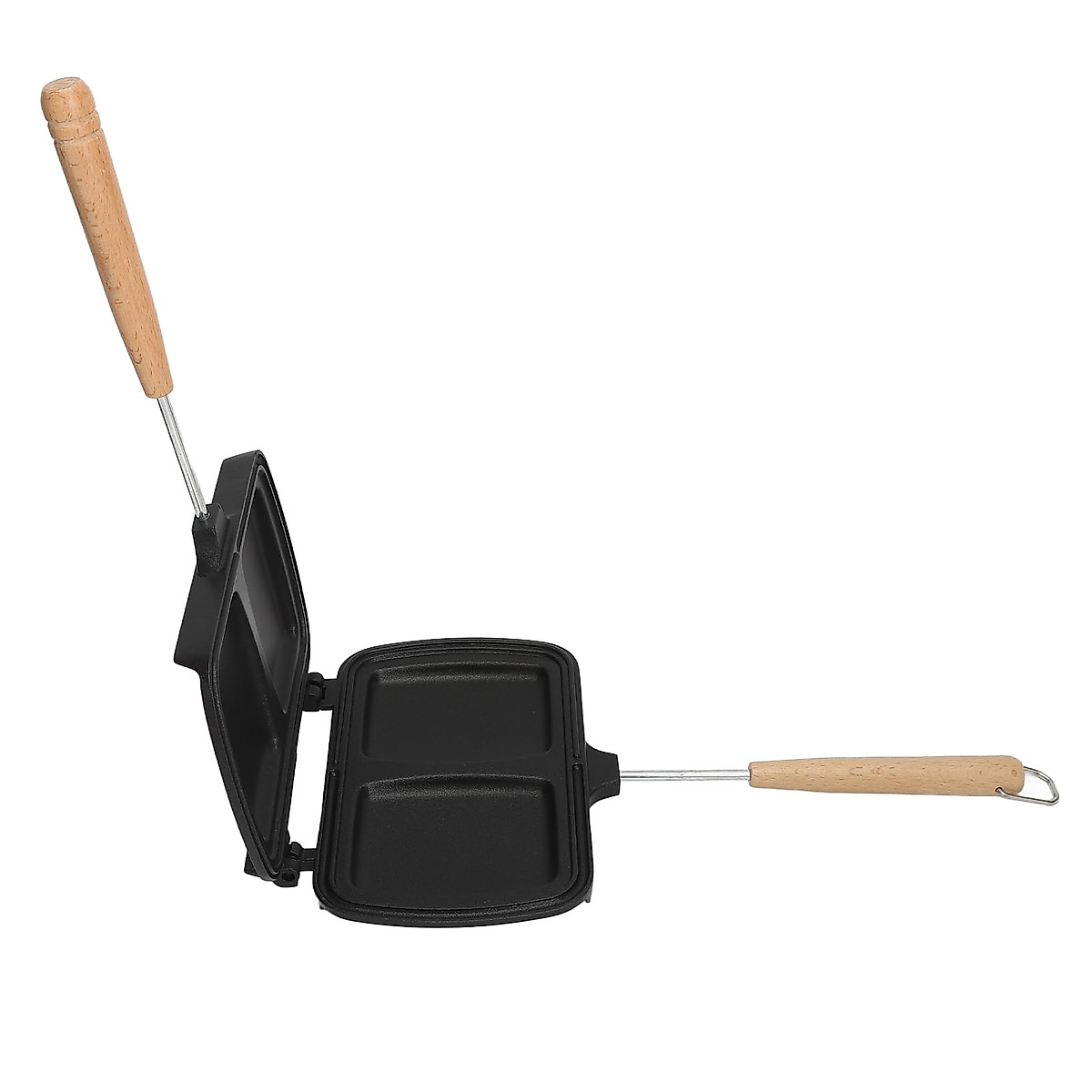 Syrisora Sandwich Baking Pan Double Side Sandwich Maker Anti Stick with Detachable Handle Sandwich Skillet for Gas Stove Egg Toast