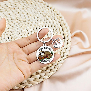 Ikacvb Cute Sloth Keychain Funny Sloth Gifts For Women Girls Sloth Lovers Birthday Gift Novelty Sloth Animal Keychain Gift Jewelry Small Sloth Party Favors Charm Car Key Chain Gifts