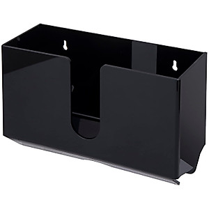 MyGift Modern Premium Black Acrylic Commercial Bathroom Hanging Folded Paper Towel Holder, Wall Mounted Dispenser for Trifold Multifold Z Fold Disposable Restroom Hand Towels