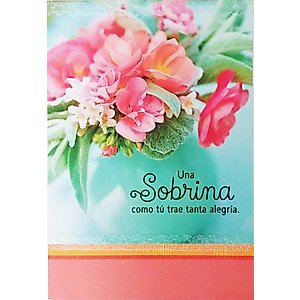 Greeting Card Feliz Cumpleanos Sobrina - Happy Birthday to Niece in Spanish Espanol Hoy es un dia para sentirte celebrada, apreciada y muy querida