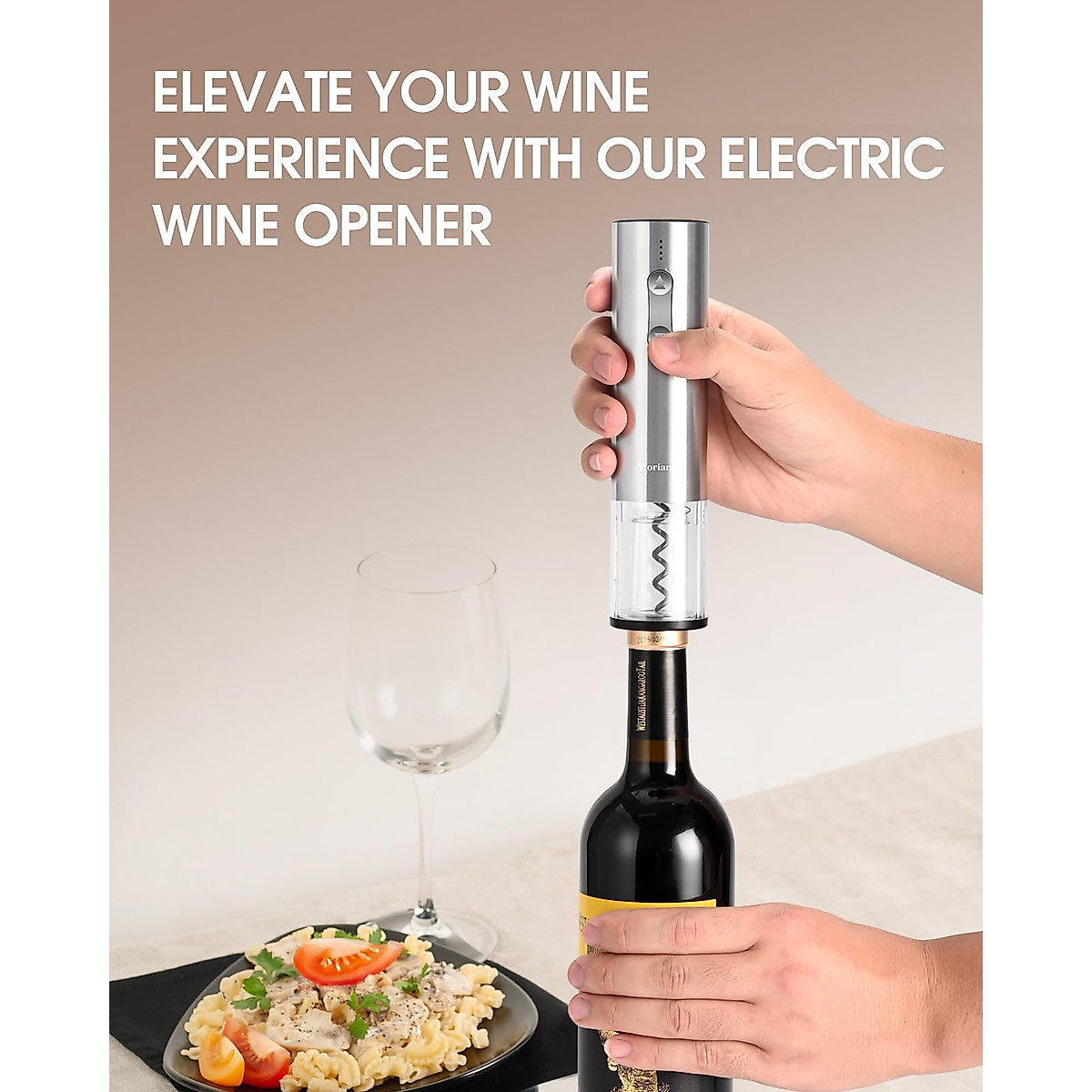 Electric Wine Opener Set with Stand, Wine Gift Set with Rechargeable Wine Opener, Wine Aerator, Vacuum Stoppers and Foil Cutter, 6-in-1 Wine Bottle Opener Set for Home Party Bar Outdoor Gift