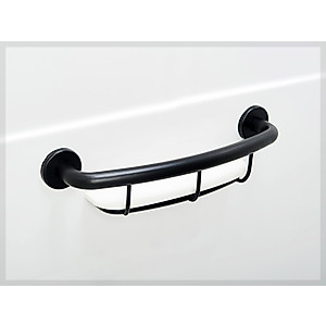 Shelf Grab Bar for Bathroom Shower Tub Kitchen Safety/304 Stainless Steel/Matte Black/ 18" x 5.5"
