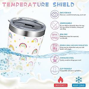 Yahenda 4 Pack Kids Straw Sippy Cups, Toddler Stainless Steel Smoothie Cups, Spill Proof Insulated Tumbler with Lid and Silicone Straw, Unicorn Mermaid Baby Water Bottle for Girls Boys Hot Drink