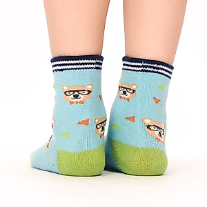 Flanhiri Baby Boys Toddler Non Skid Cotton Socks with Grip (1-3 Years, 12 Pairs - Set 4/713717)