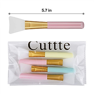 Cuttte 4pcs Silicone Face Mask Applicators, Flexible Facial Mud Masks Applicator, Hairless Moisturizers Tools, Soft Facial Brushes for Mud, Clay, Charcoal