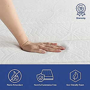 Oleesleep 13 Inch Dual Layered Gel Hybrid Memory Foam Mattress, CertiPUR-US Certified, Green, King
