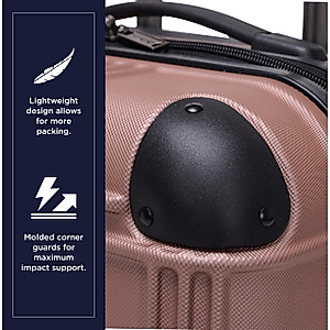 Ben Sherman Nottingham Lightweight Hardside 4-Wheel Spinner Travel Luggage, Rose Gold, 24-Inch Checked