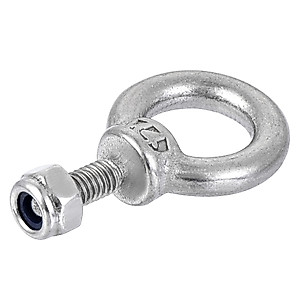 uxcell Lifting Eye Bolt M4 x 11mm Male Thread with Hex Screw Nut for Hanging Securing Chain Wire Rope, 304 Stainless Steel, 6 Sets